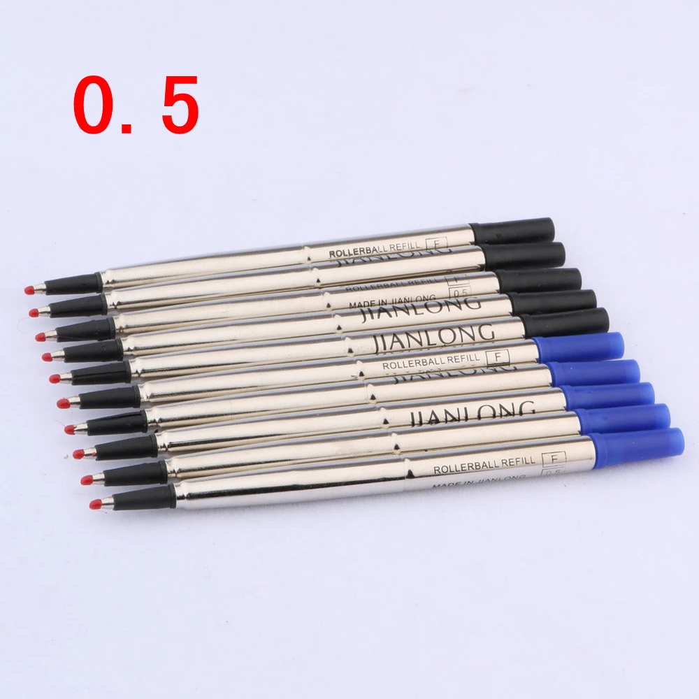 5 Black And 5 Blue Ink Refill For Stationery 0.5 Roller Ball Pen ...