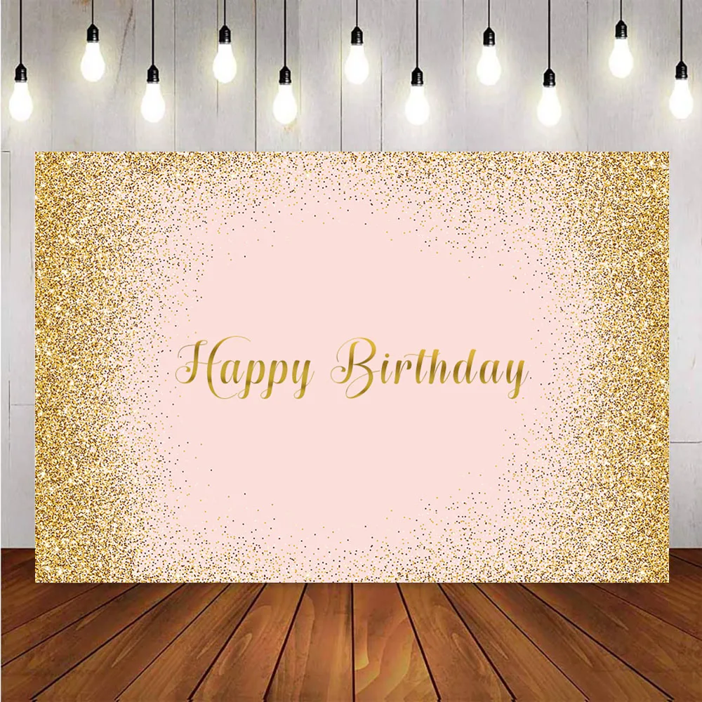 Gold Glitter Birthday Backdrop For Photography Girls Party Decoration Background For Photo ...
