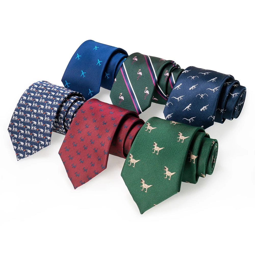 JEMYGINS-Corbata-de-Animal-para-hombre-tejido-de-seda-8cm-dinosaurio-de ...