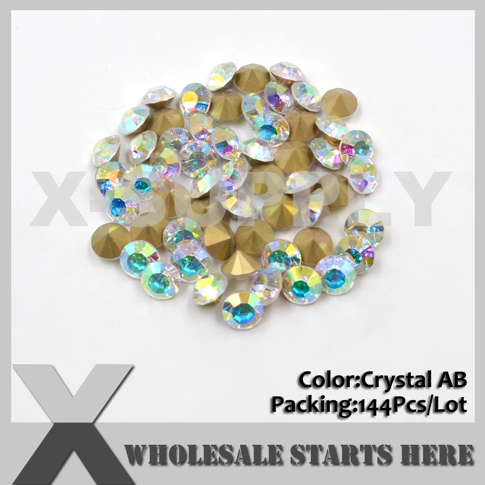 SS45(10mm) Crystal AB Loose Rhinestone,Pointed Sharp Back,Used for ...