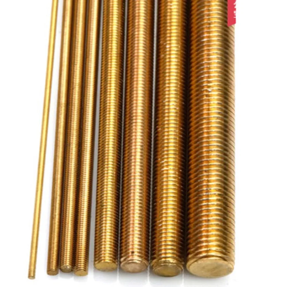2PCS Brass Thread Rod M2 M2.5 M3 M4 M5 M6 M8 M10 Length 250mm Long ...