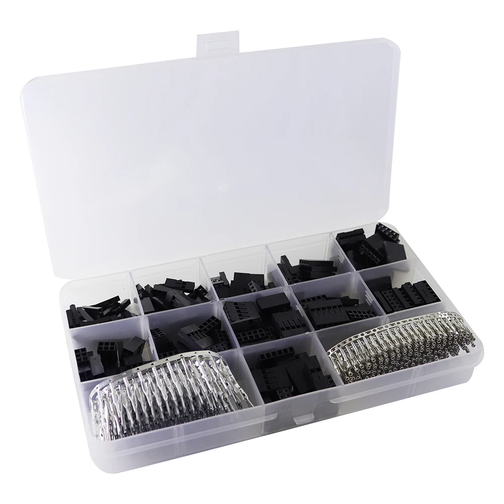 620Pcs Dupont Connector 2.54mm, Dupont Cable Jumper Wire Pin Header Housing Kit, Male Crimp Pins ...