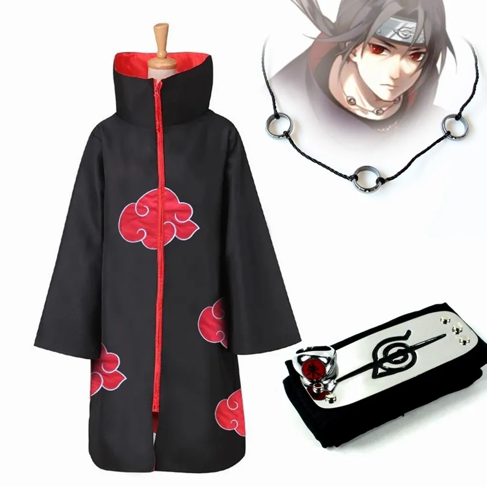 Naruto Akatsuki Cosplay Cloak Costume Sasuke Uchiha Tobi Pain Cape ...