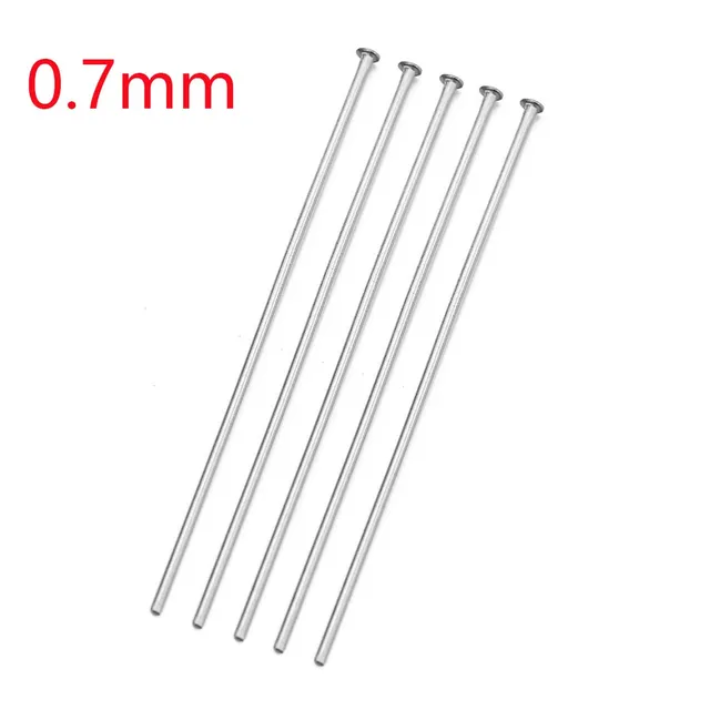100pcs Stainless Steel Flat Head Pin Eye Pin Round Ball Pin 15 20 25 30 ...