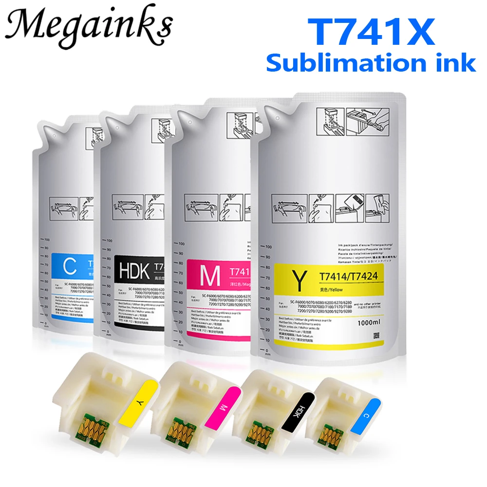T7412 T7413 T7414 T741X HDK Sublimation ink per Bag for Epson F6000 ...