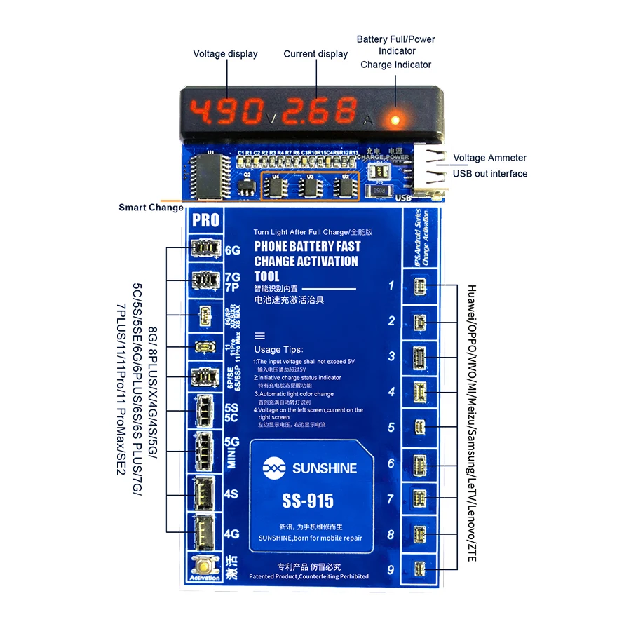 SS-915 universal battery activation board quick charge PCB tool with ...