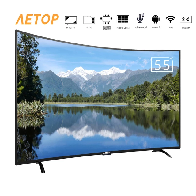 free shipping – bluetooth led curved screen tv 4k HD 55 inch television ...