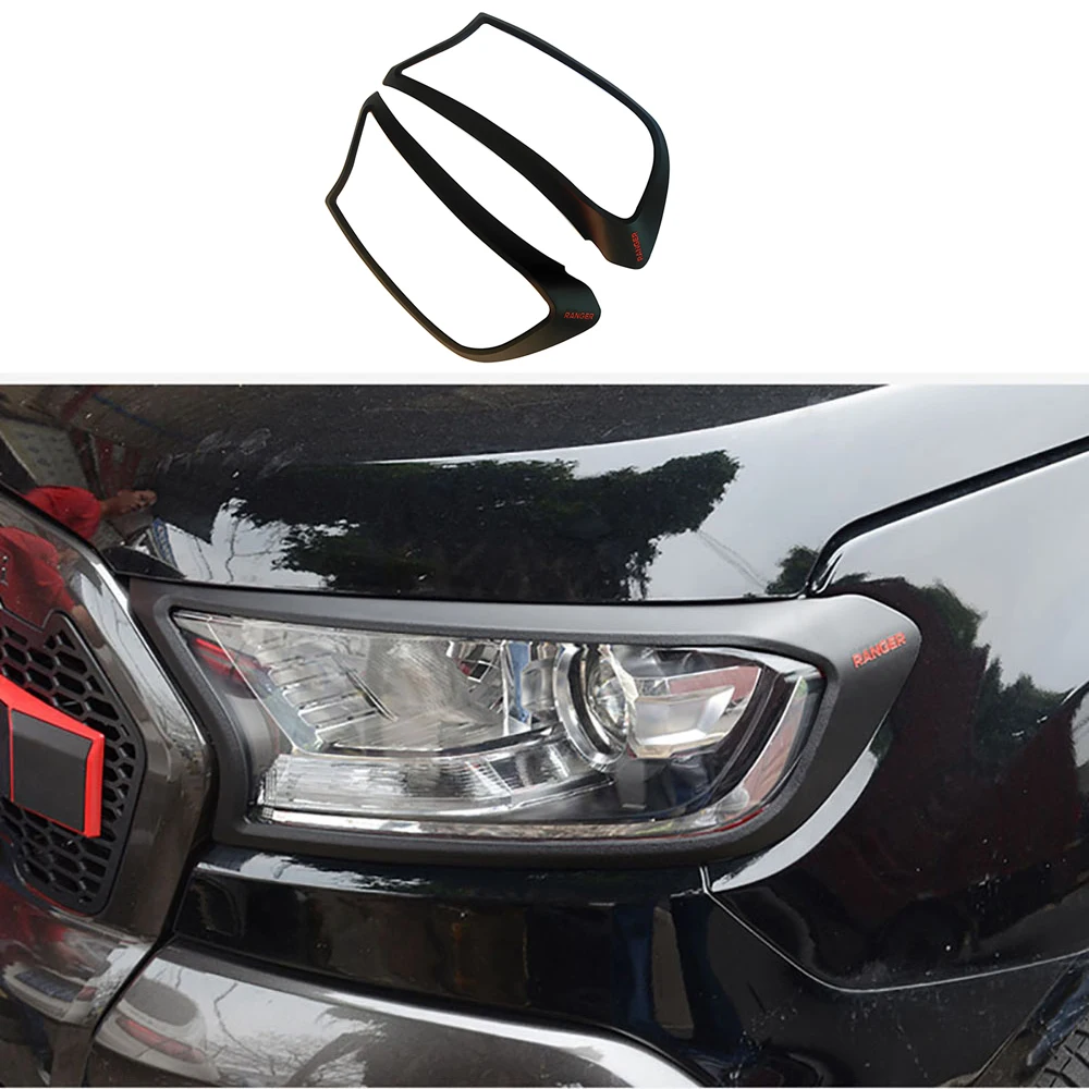 Fit-For-Ford-Ranger-2015-2016-2017-2018-2019-2020-Matte-Black-Headlight ...