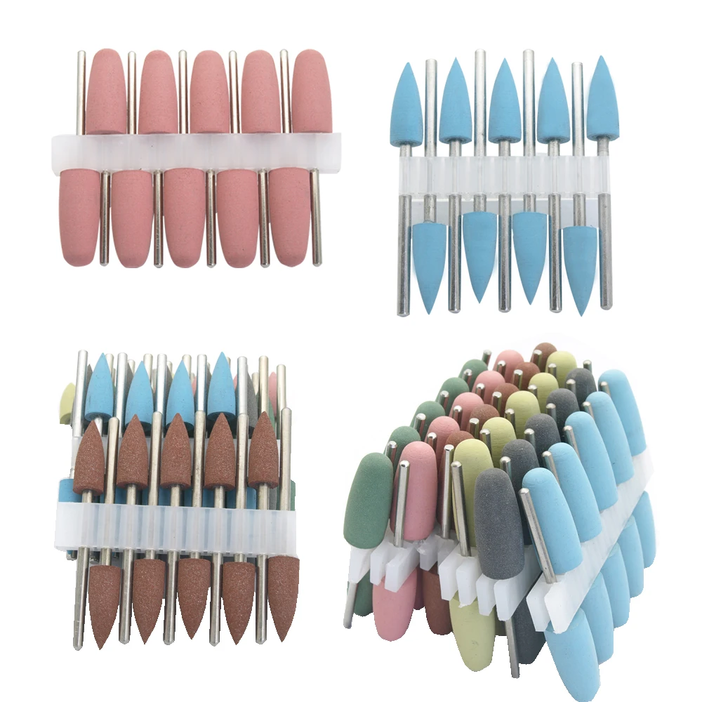 10pc Silicone Rotary Nail Drill Bit Rubber Manicure Drills Bit Electric ...