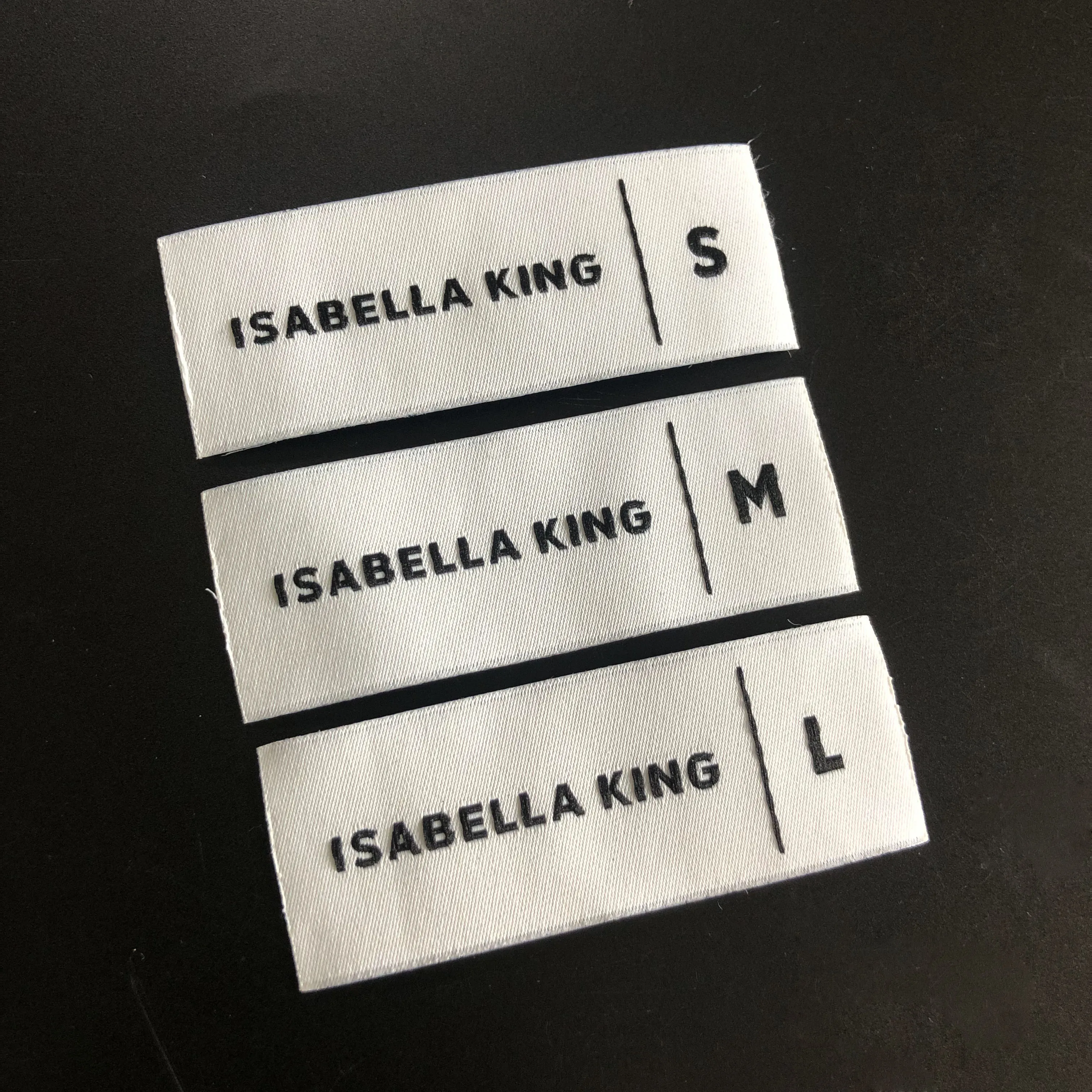 Custom-Brand-Logo-Garment-Size-Fabric-Woven-Labels-White-Tag-For-Sewing ...