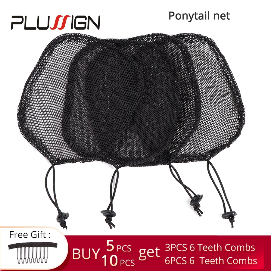 Plussign Ponytail Net Wig Caps For Making Ponytail Elastic Hair Net ...