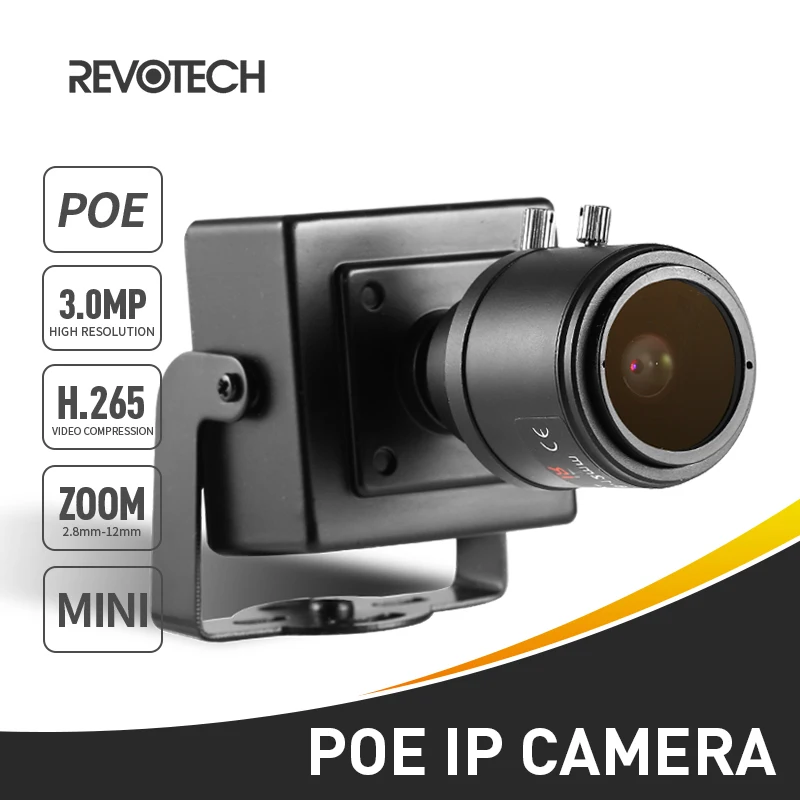 Revotech Mini Type IP Camera POE HD 3MP 2.8-12mm Manual Zoom H.265 ...