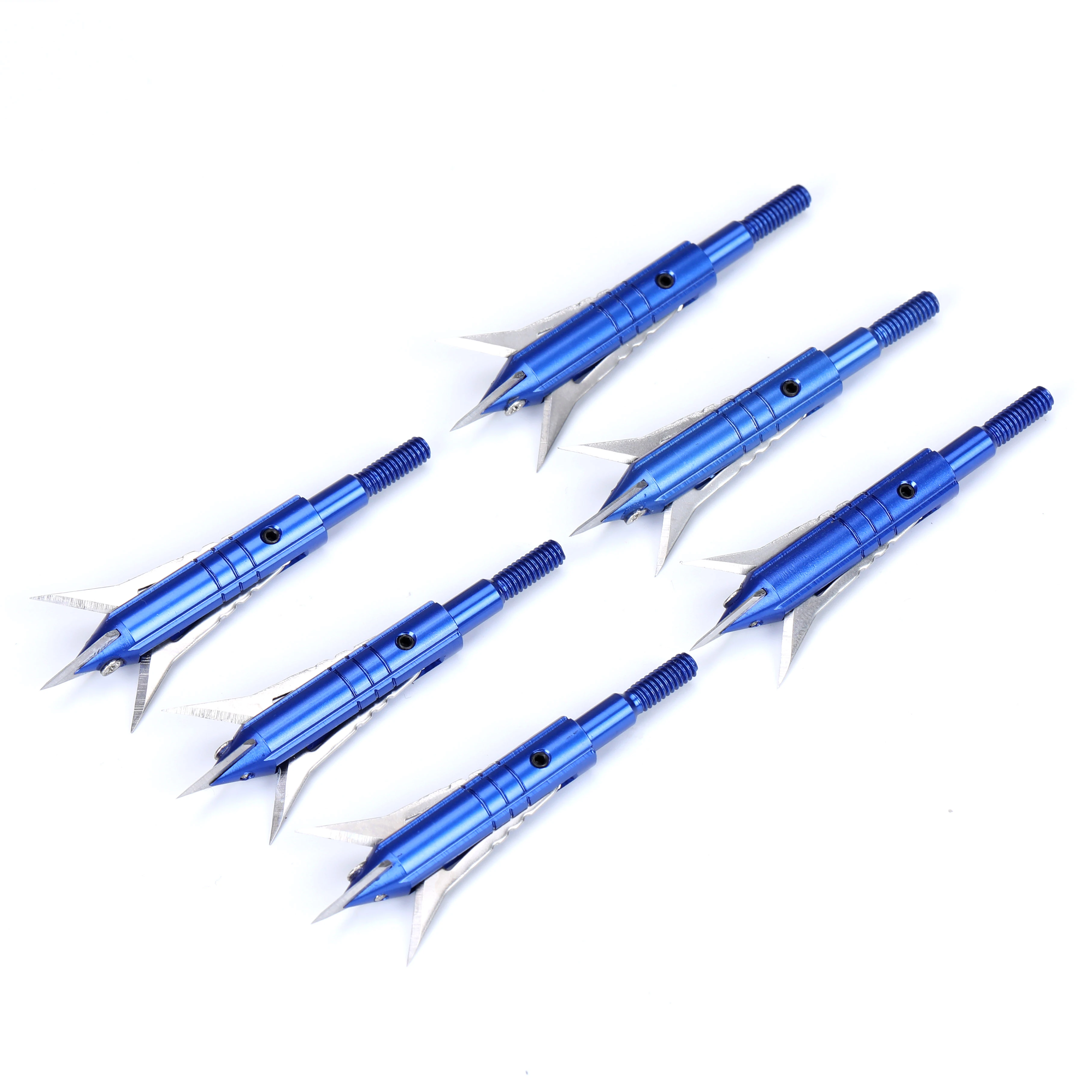 6pcs 100 Grain Archery Arrowheads Screwed Points 2 Expandable Blades ...