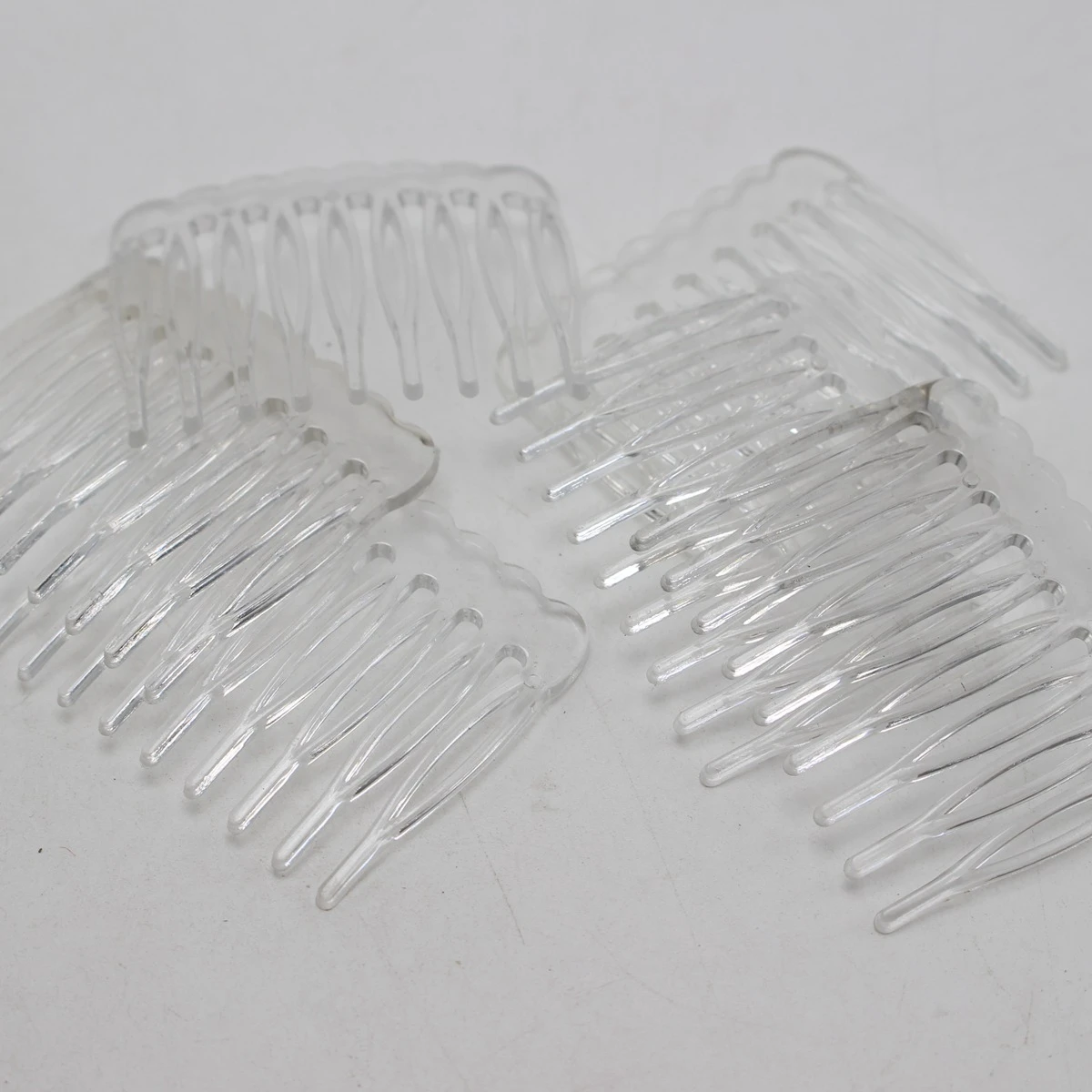 50 Clear Plastic Smooth Hair Clips Side Combs Pin Magic Grip Hair Pins ...