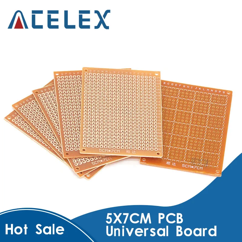5x7 PCB 5x7 PCB 5cm 7cm DIY 프로토 타입 종이 PCB 범용 보드 노란색, 10 개|Instrument ...