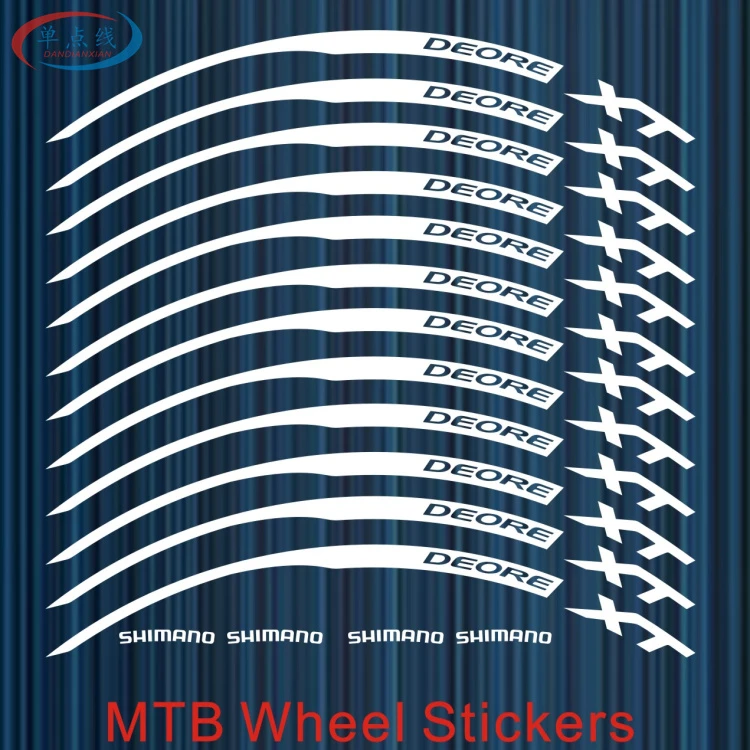 12pics/set Wheel Rim Mountain Bike 26 27.5 29er Inch Disc Wheel Sticker ...