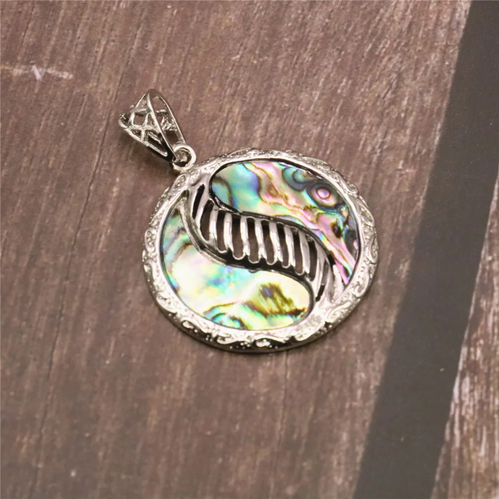 New-Natural-Multicolor-Abalone-Shell-Round-Shape-Hollow-Fashion-Jewelry ...