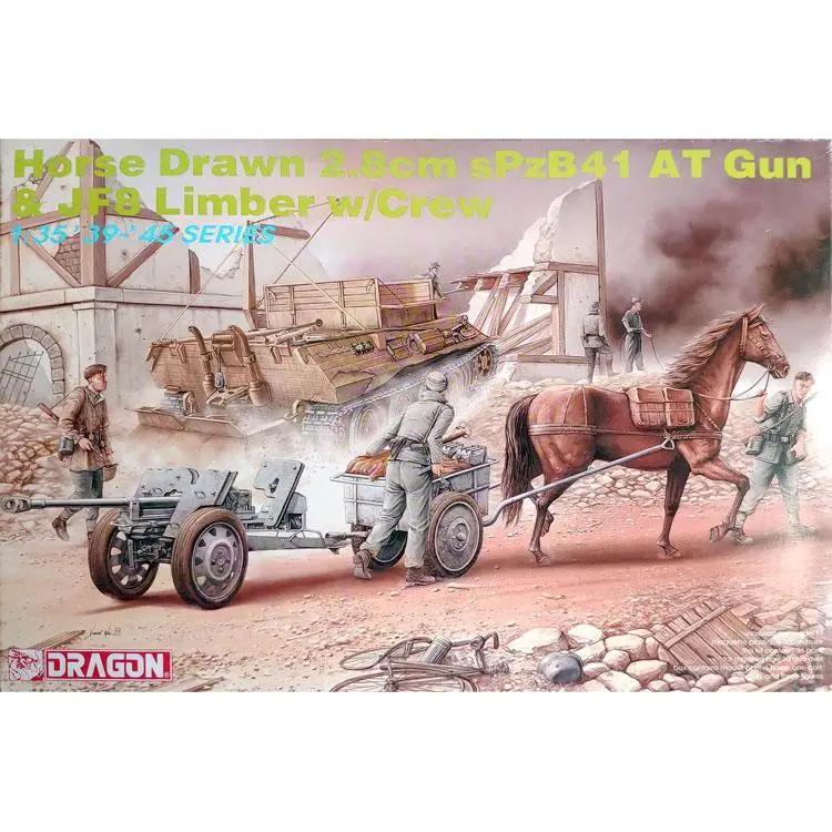 Dragon 6079 1/35 Horse Drawn 2.8cm sPzB41 AT Gun & JFB Limber W/Crew ...