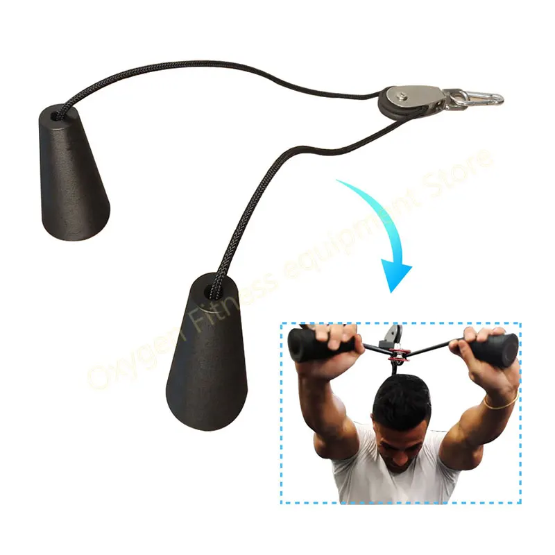 2PC-Face-Pull-Fitness-Cone-Handles-With-Pulley-Nylon-Rope-For-Biceps ...