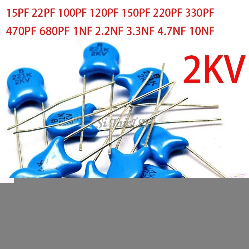 20pcs-High-voltage-Ceramic-Capacitor-2KV-15PF-22PF-100PF-120PF-150PF ...