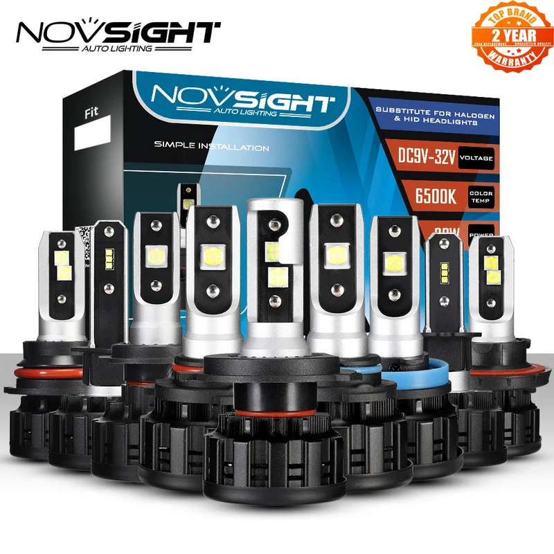 NOVSIGHT H4 LED H7 H11 H8 9006 HB4 H1 H3 HB3 H9 H13 9007 HB3 9003 HB2 Auto Scheinwerfer Lampen ...