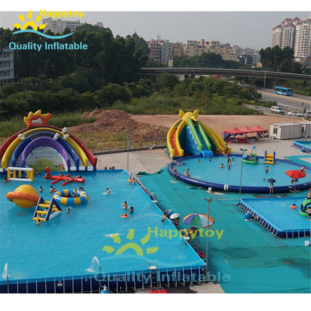 Tobogán inflable gigante para adultos, Parque Acuático con piscina de ...