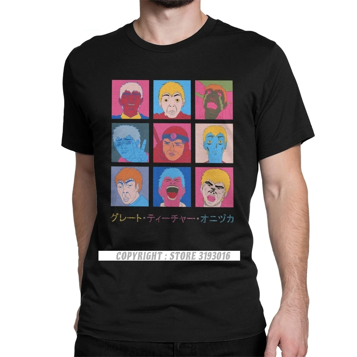 Men GTO Onizuka Faces 3D Tshirts Great Teacher Onizuka Japan Manga Tops ...