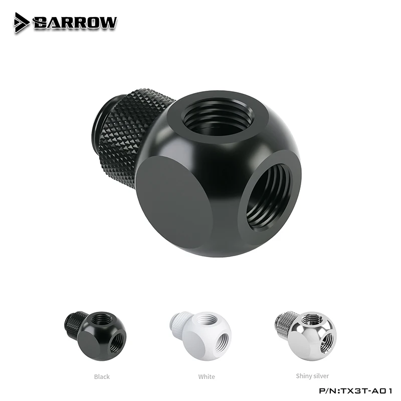 Barrow Rotatable Fitting G1/4 360 Degree, Rotating Metalic Cube Tee 3 5 ...