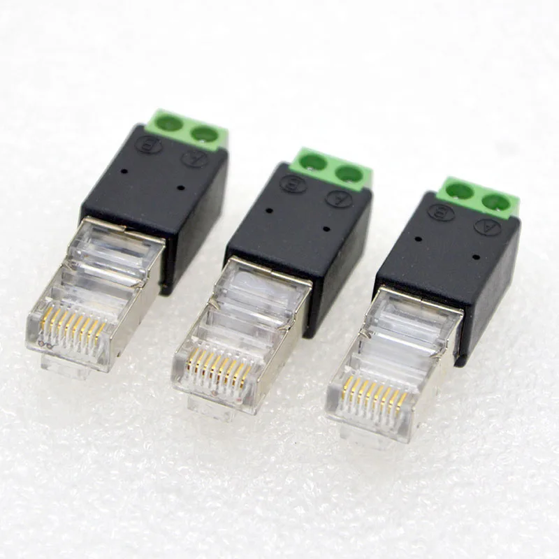 10PCS-New-RJ45-Connector-RJ45-Male-to-2-Position-Terminal-Block-RJ45 ...