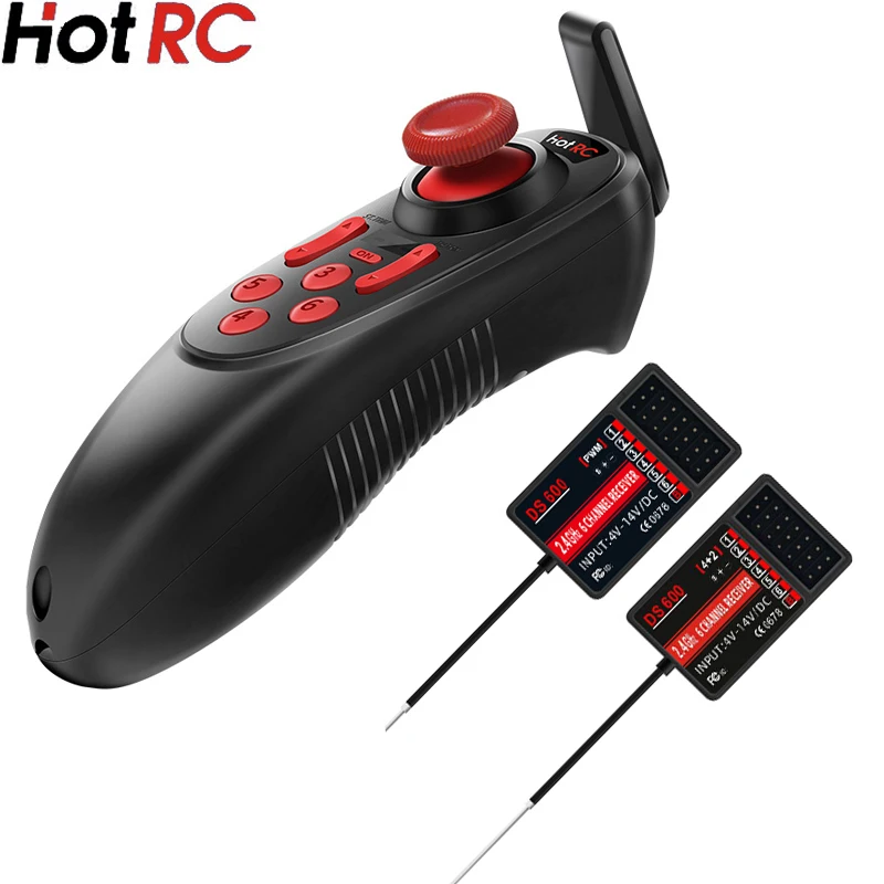 HOTRC DS-600 6CH 2.4GHz Radio System Transmitter Remote Controller with ...