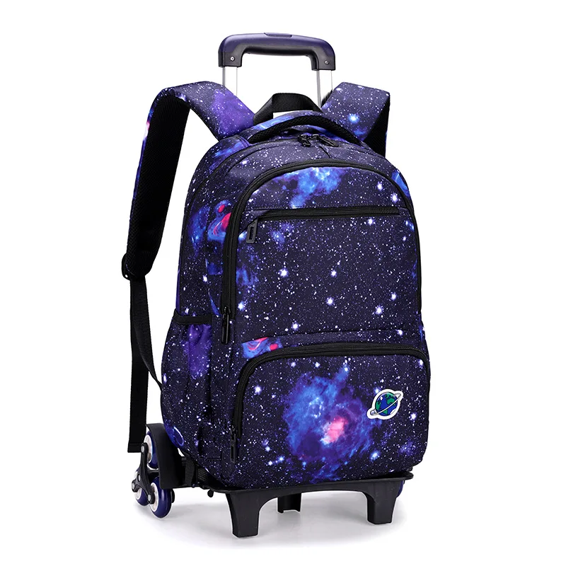 Rolling Backpack For Boys Trolley School Bags Blue Kids Bookbag Wheeled ...