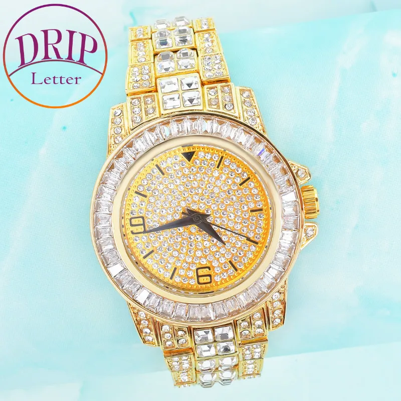 Drip-Letter-Watch-for-Men-Baguette-Round-Clock-Luxury-Rhinestone ...