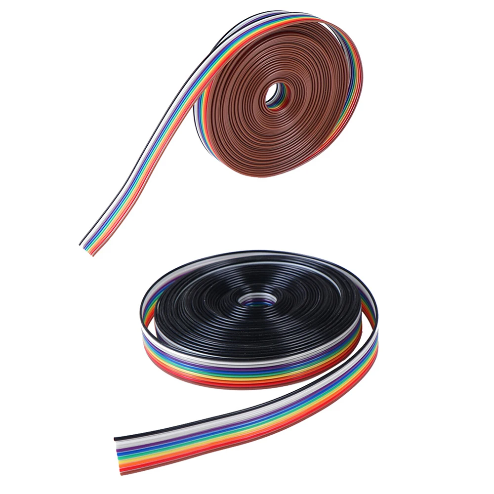 5meters Ribbon Cable 10WAY Flat Color Rainbow Ribbon Cable Wire Rainbow ...