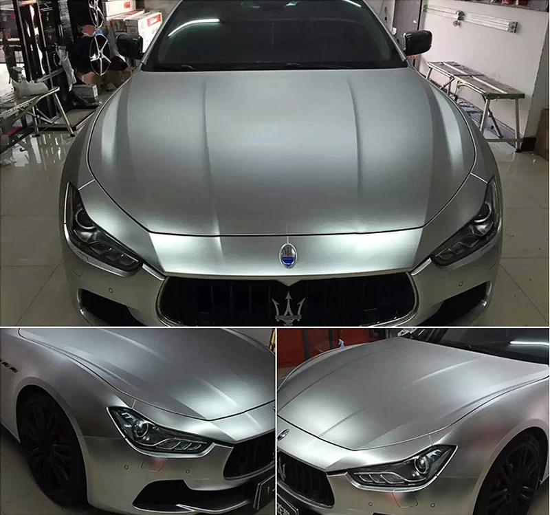 10/20/30/40/50x152cm Silver Matt Metallic Vinyl Film Car Wrap Foil With ...