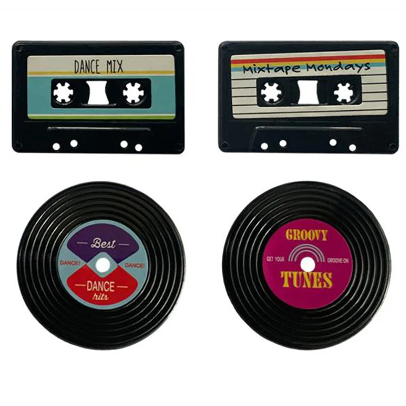 4Pcs Nostalgic Cassette Record Fridge Magnet Cute Gifts Home Decor 