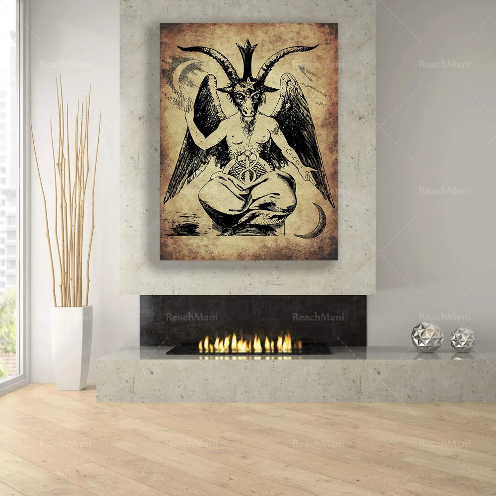 Baphomet Occult Print Poster, Occult Poster, Satanic Decor, Satanic ...