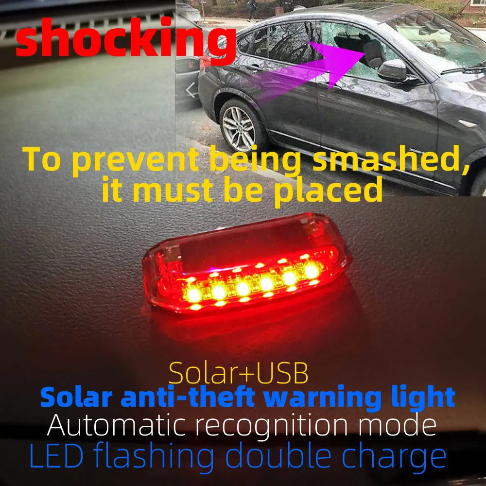 Dummy Car Alarm Light Flashing Solar Energy LED Signal Lamp Warning ...