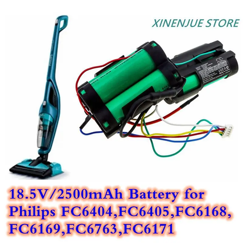 Vacuum Cleaner Battery 2500mAh 5ICR19/65 for Philips FC6404,FC6405 ...