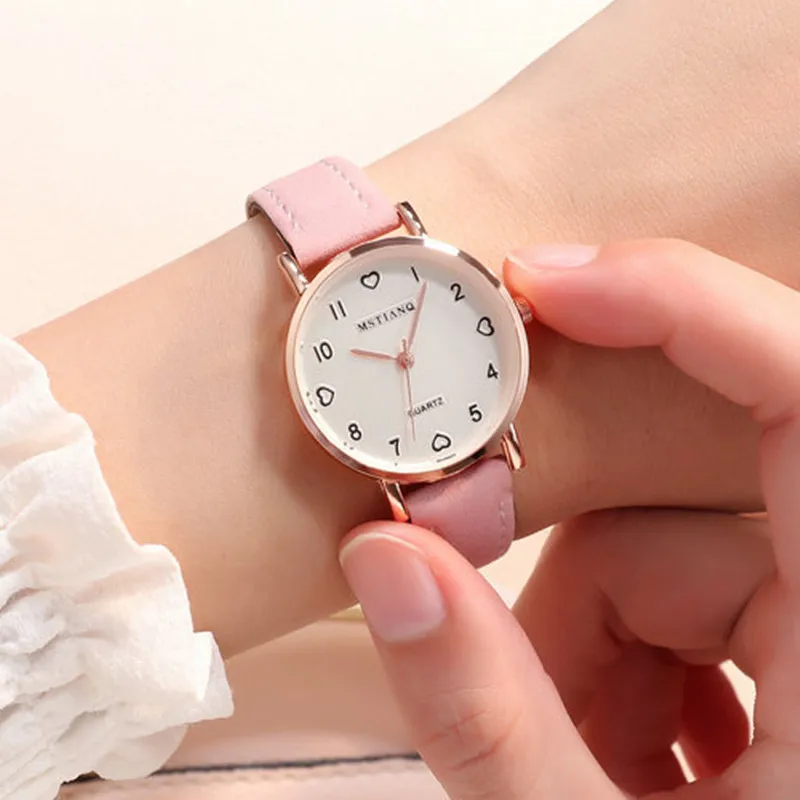 Exquisito reloj de correa de cuero para mujer, Simple, Retro, esfera ...