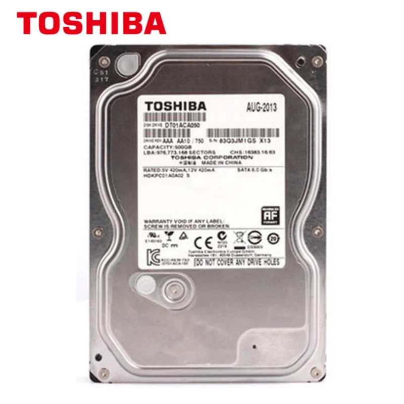 도시바 데스크탑 PC용 내장 하드 드라이브, 500GB, 1TB, 3.5 인치, 2TB, 4TB, DT01ACA050, SATA ...