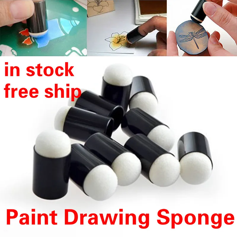 10pcs/set Painting Craft Set Paint Drawing Sponge Foam Finger Chalk Ink ...