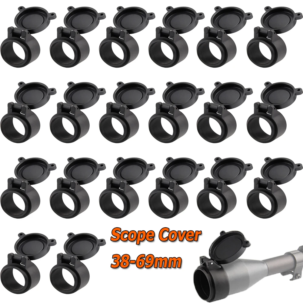 25-Size-38-69mm-Rifle-Scope-Lens-Cover-Tactical-Flip-Up-Quick-Spring ...