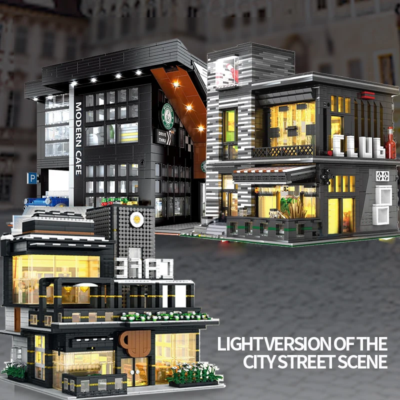 3474Pcs QL0919 Building Blocks City Street View Series Corner Mall ...