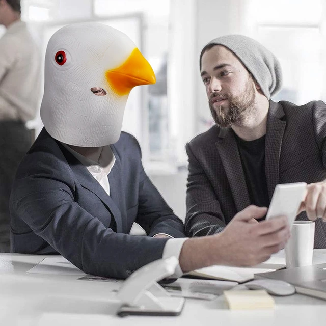 Halloween White Pigeon Full Head Cosplay Animal Mask - AllCosplay.com