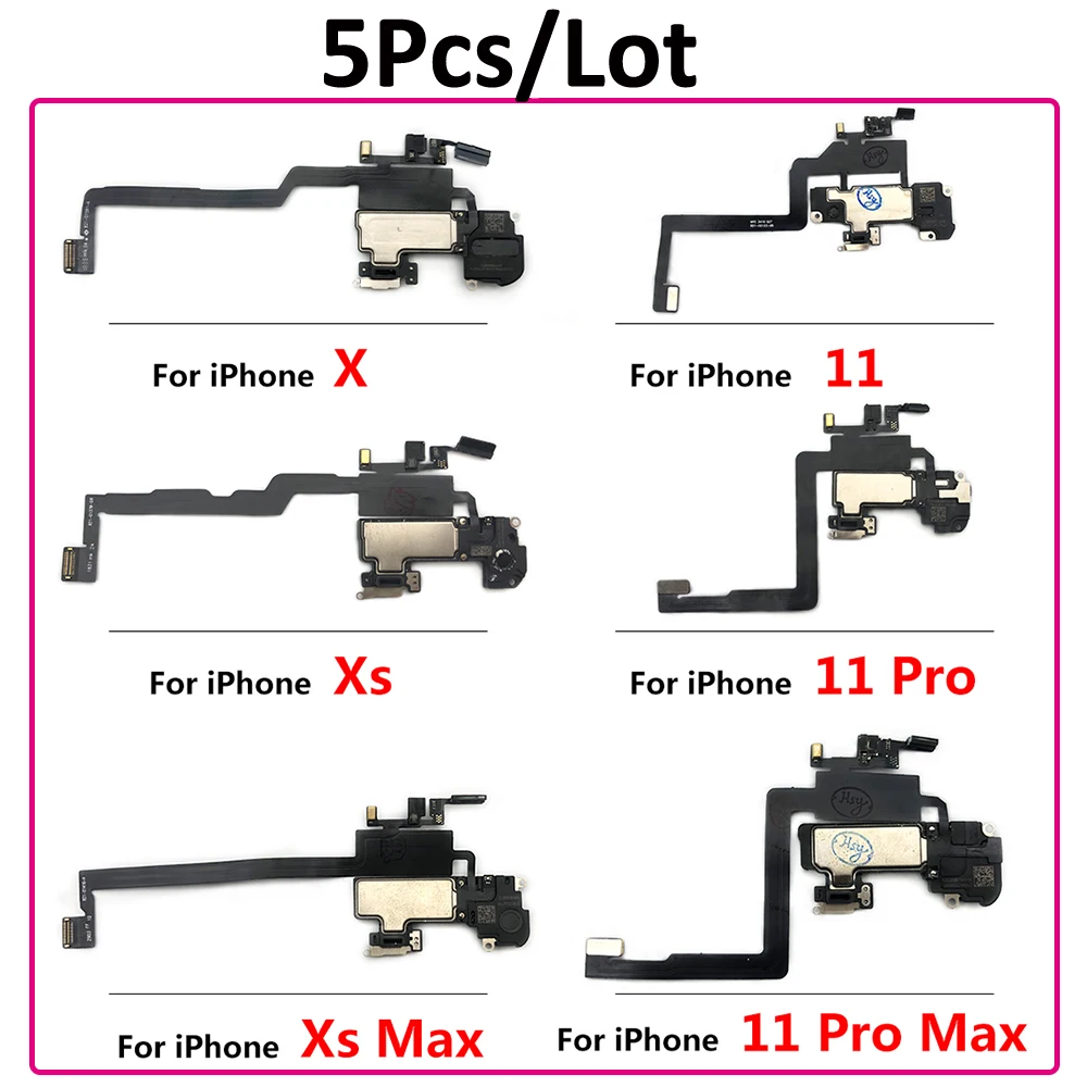 5Pcs-Lot-New-Earpiece-Flex-Cable-For-Iphone-X-XR-XS-11-Pro-Max-Ear ...