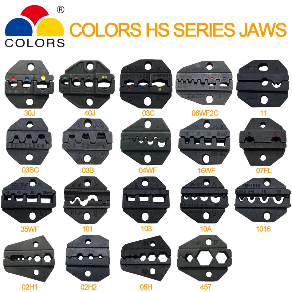 Crimping Dies HS Series Pliers Jaws Plug Tube/Insulation/Non-insulated ...