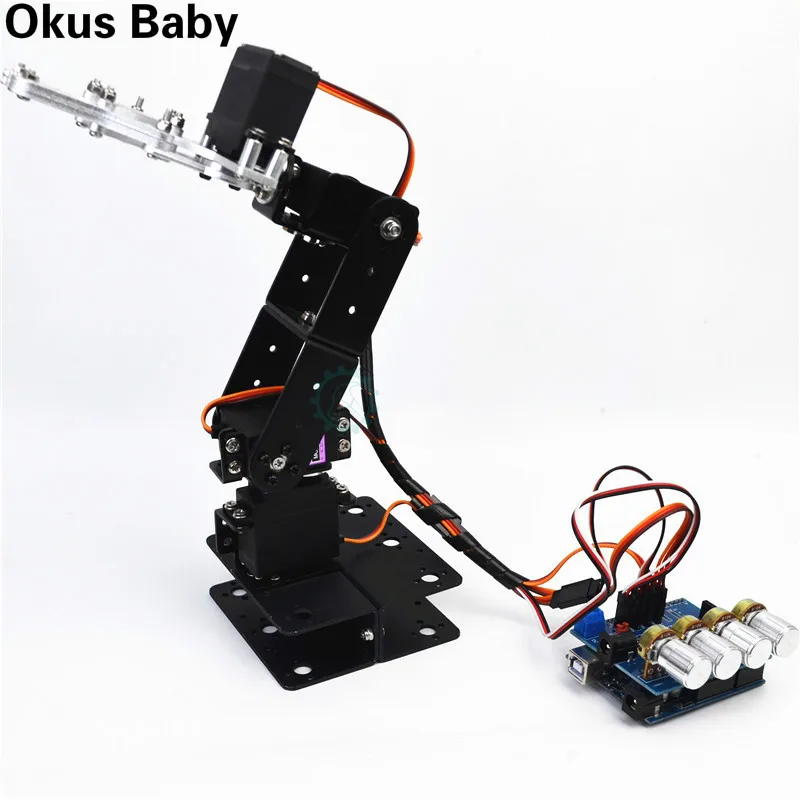 Newest Snam5300 4dof Assembled Aluminum Alloy Four Free Robotic Arm Diy ...
