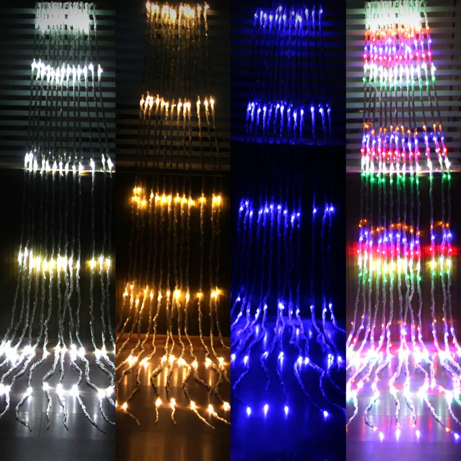 3x3-6x3-3x6M-LED-Meteor-Shower-Rain-Waterfall-Curtain-String-Light ...