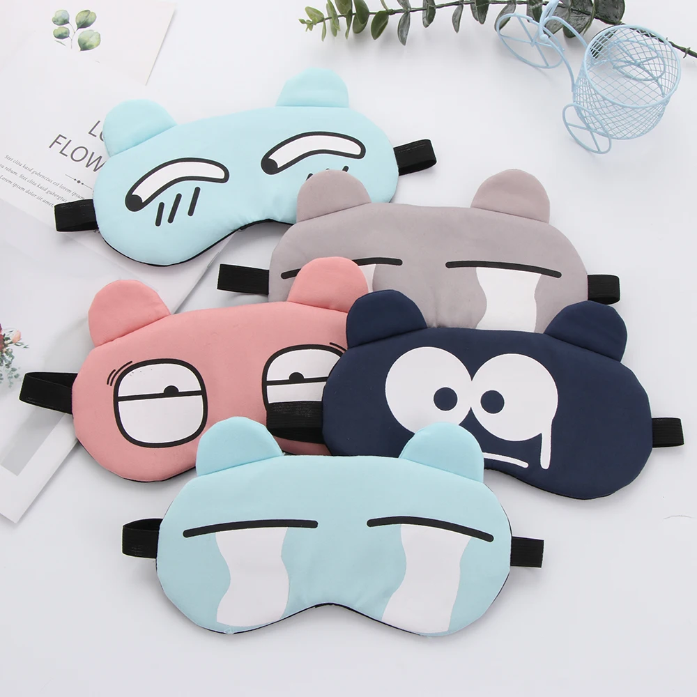1 Pc Cute Funny Cartoon Cotton Eye Masks Travel Sleeping Aid Rest Eye ...