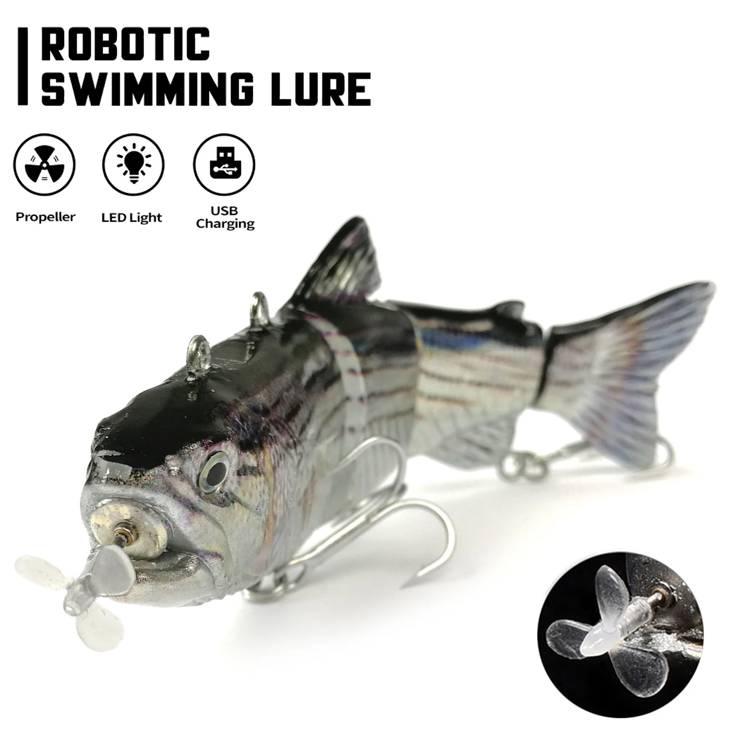 Robotic-Fishing-Sinking-Minnow-130mm-35g-54g-Auto-Swimbait-Electric ...